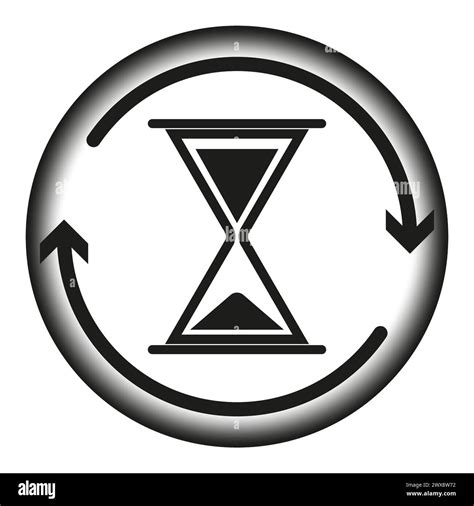 Hourglass Cycle Icon Time Passing Concept Endless Loop With Sand