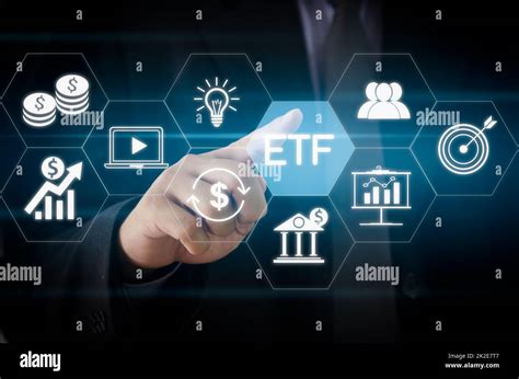 Hand Businessman Icon ETF Exchange Traded Fund Virtual Screen Internet