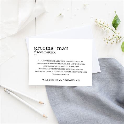Groomsmen Proposal Card Definition Proposal Card Will You Be My