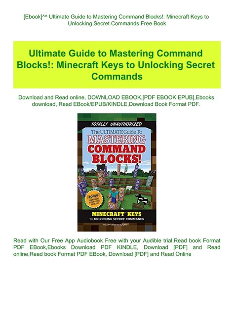 Ebook Ultimate Guide To Mastering Command Blocks Minecraft Keys To