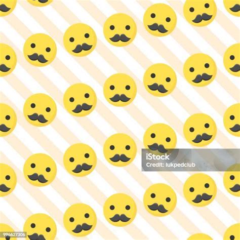 콧수염 이모티콘 완벽 한 패턴 벽지 나 배경으로 사용 하기 위해 평면 디자인 귀여운에 대한 스톡 벡터 아트 및 기타 이미지 귀여운 만화 문자 기호 Istock