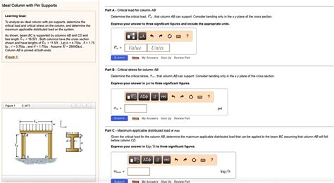 Solved To Analyze An Ideal Column With Pin Supports Determine The Critical Load And Critical