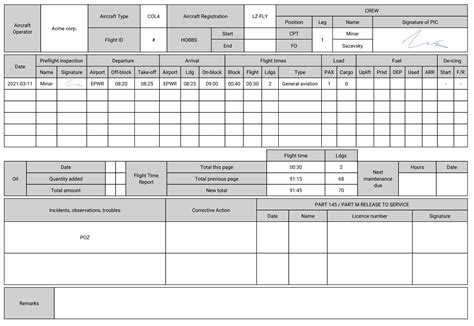 Aircraft Logbook
