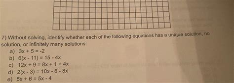 Answered 7 Without Solving Identify Whether Each Of The Following