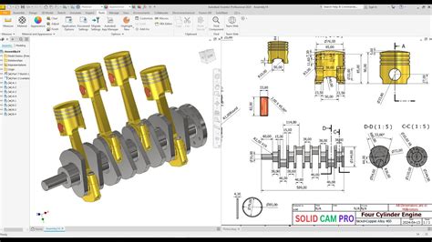 Create Four Cylinder Engine And Assembly Animation In Autodesk Inventor Ex 42 Youtube