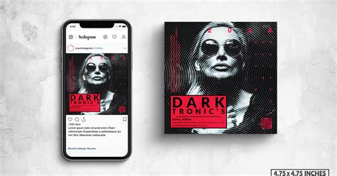 Dark Tronics Square Flyer And Social Media Post Print Templates Ft
