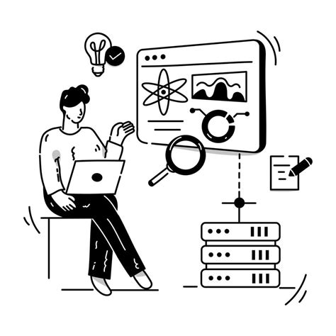 A Well Designed Hand Drawn Illustration Of It Analyst 5445879 Vector Art At Vecteezy