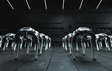 Un Chien Robot Est Dans Une Usine De Robots AI Technology Photo Premium