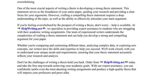 Comparing And Contrasting Thesis Statement Example By Associated
