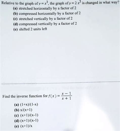 Solved Relative To The Graph Ofy X The Graph Ofy 2 X Is