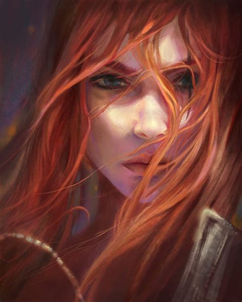 Fantasy Beautiful Girl Red Hair Face Blue Eyes Wallpapers Hd