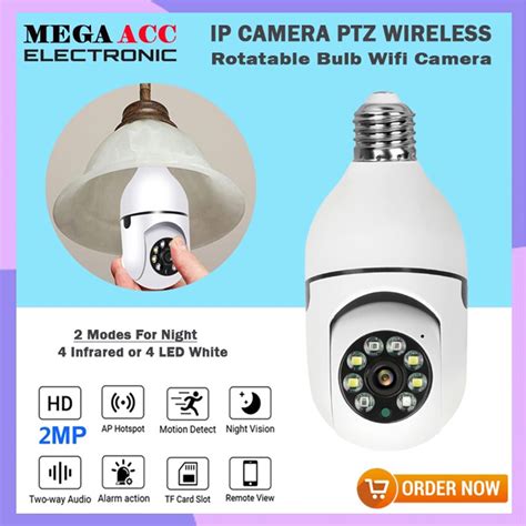 Jual 1080p Ip Camera Wireless Ptz Rotating Light Bulb With Night Vision