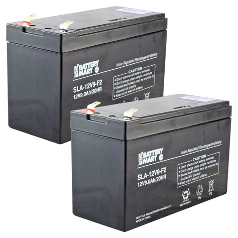 2 Pack 12 Volt 9 Ah Sealed Lead Acid Rechargeable Battery F2