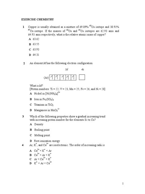 Exercise Chemistry 1 Download Free Pdf Distillation Ph