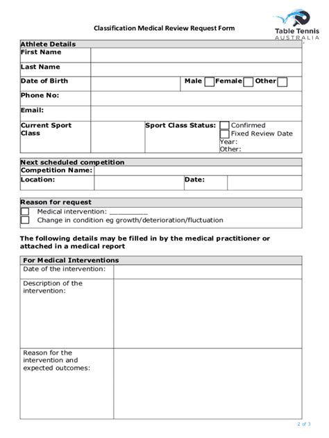 Fillable Online Medical Review Request Form For Classification Fax