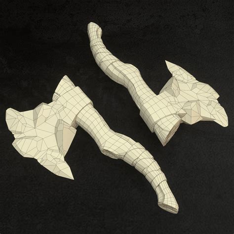 3d Model Axe Weapon With Crystals Pbr Low Poly Game Ready Vr Ar Low Poly Cgtrader