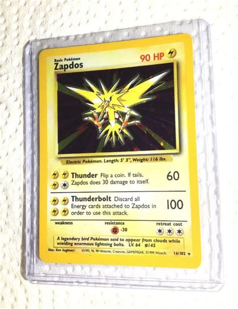 Zapdos 16102 Base Set Holo Pokemon Card Exc Near Etsy