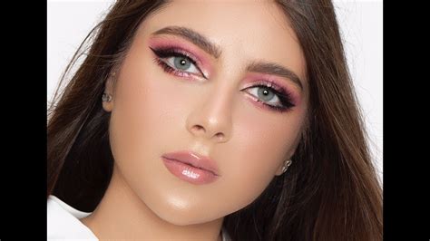 مكياج وردي باستخدام الروج Pink Makeup Look Using Matte Lipstick Youtube