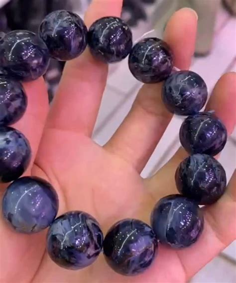 Mm Natural Genuine Blue Pietersite Beads Bracelet High Grade Pietersite Bracelet Healing