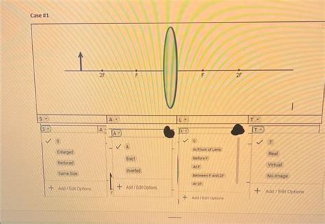Solved Case To Draw Your Lines Click On The Ray Diagram Chegg