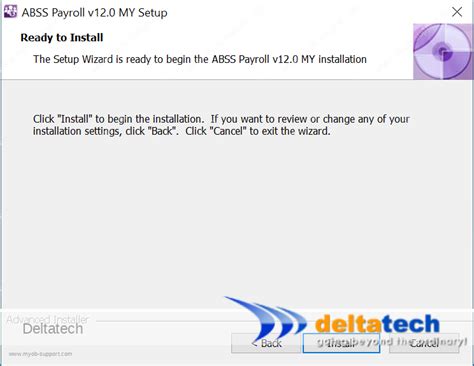 Installing ABSS Payroll Deltatech ABSS Support Centre