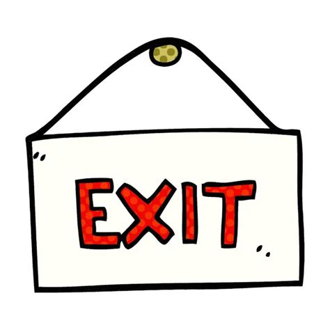 Cartoon Exit Sign Stock Vector By Lineartestpilot 49412113