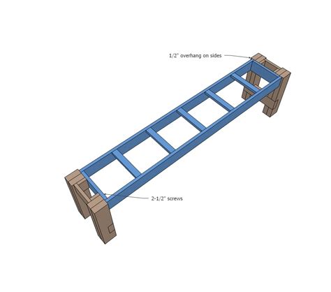 Farmhouse Bench No Pocket Holes Version Ana White