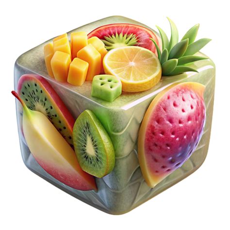 Dramatic Classic Vibrant Fruit Cube A Delicious Mix Of Tropical Citrus