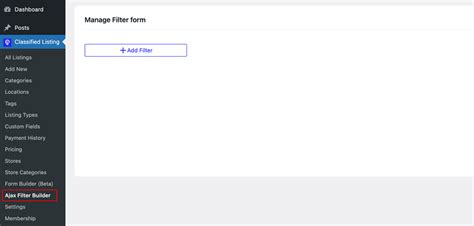 Add Filter Items Classified Listing Documentation