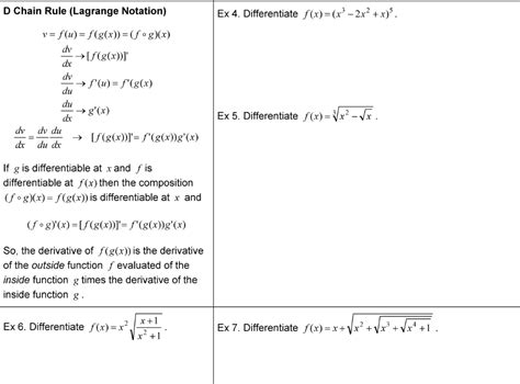 Solved D Chain Rule Lagrange Notation Ex 4 Differentiate