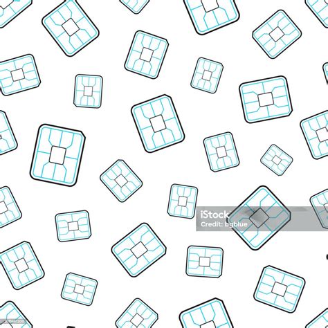 Nano Simカードシームレスパターン白い背景に線のアイコン Simカードのベクターアート素材や画像を多数ご用意 Simカード
