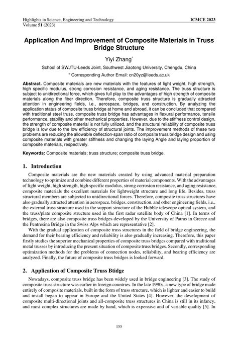 Pdf Application And Improvement Of Composite Materials In Truss Bridge Structure