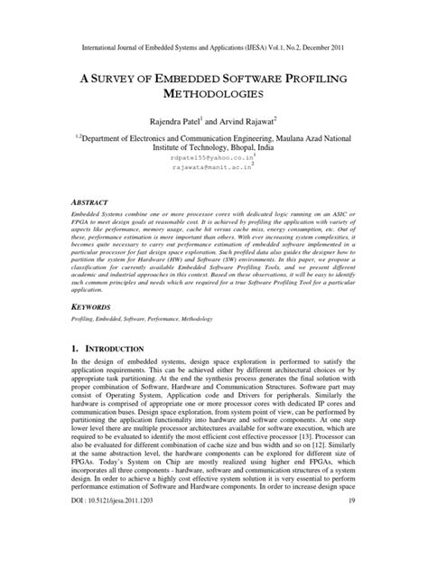 A Survey Of Embedded Software Profiling Methodologies Pdf Embedded