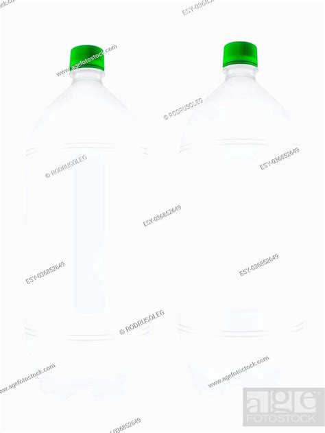 Empty Two Liter Plastic Bottles Isolated On White Background Stock