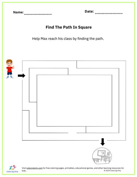 Find The Path In Square Free Printable Worksheet