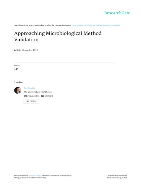 Approaching Microbiological Method Validation 1 Pdf Statistical Hypothesis Testing Colony