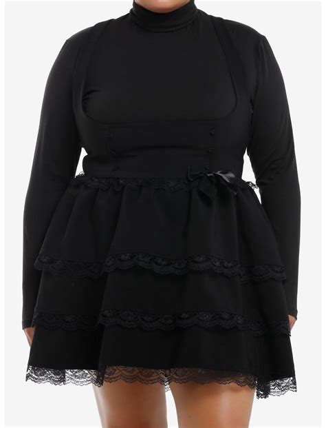 Social Collision Black Tiered Lace Underbust Skirtall Plus Size Hot Topic