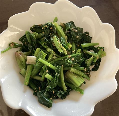 ほうれん草のごま油炒め レシピ・作り方 By へんてこへんてこママ 楽天レシピ