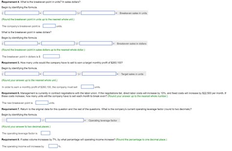 Solved Data Table Sales Price Per Unit Current Monthly Chegg Com