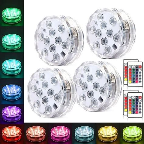 Luces Led Sumergibles Rgb Para Exteriores Luz Nocturna Subacu Tica Para Piscina T Jarr N