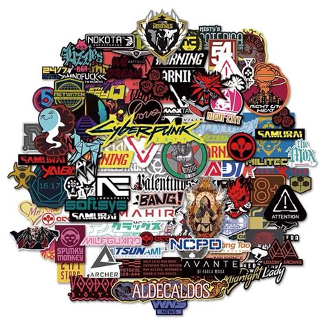 106 Pcs Cyberpunk 2077 Stickers Etsy