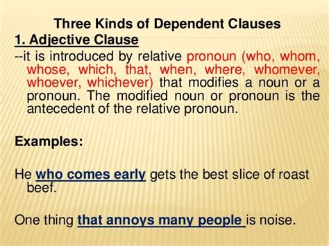 Types Of Dependent Clauses Design Talk
