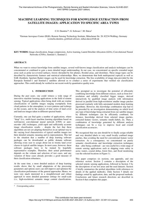 Pdf Machine Learning Techniques For Knowledge Extraction From Satellite Images Application To