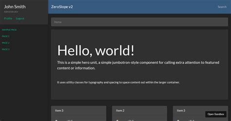 React Sidebar Examples Codesandbox