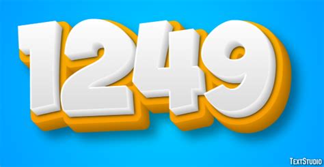 1249 Text Effect and Logo Design Number