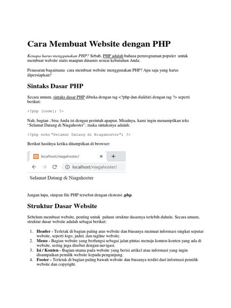 cara membuat website dengan php pdf komputer
