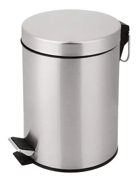 Lixeira Aço Inox C Pedal Auto litros Cesto Removível Alça Mercado Livre