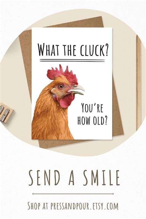 Chicken Birthday Card Funny Chicken Card Funny Birthday Card Getting