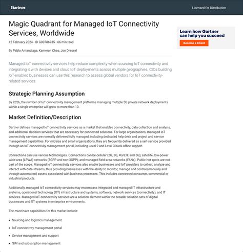 Magic Quadrant Iot Connectivity Services February Orange Business