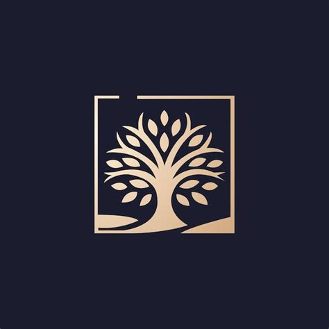 고급스럽고 현대적인 트리 로고 디자인 프리미엄 벡터